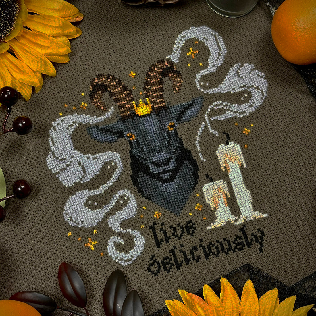 Live Deliciously - PDF Cross Stitch Pattern – TheStitchCrypt